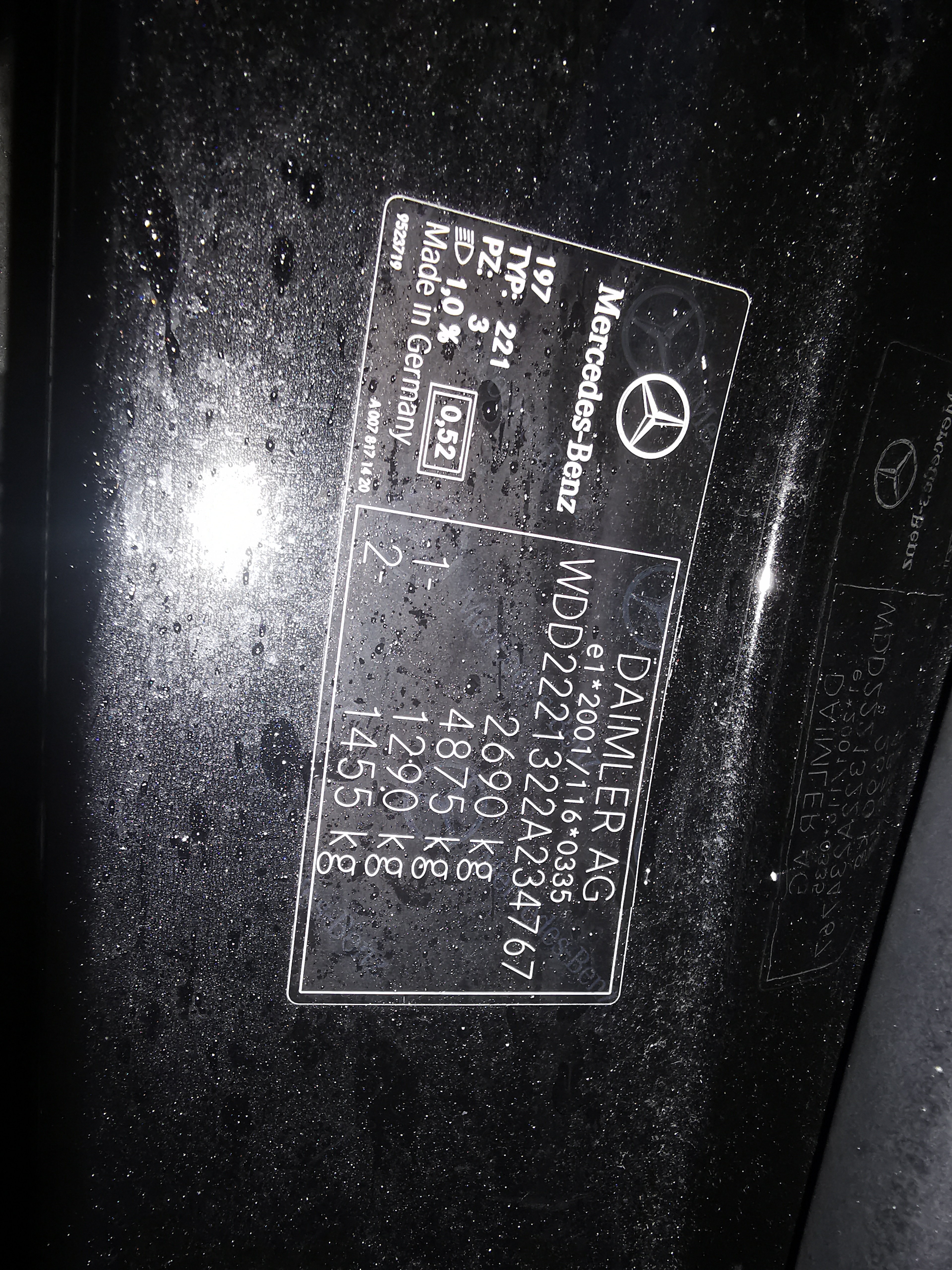 Used Mercedes Benz S-Class The rear axle pulled A2223501302