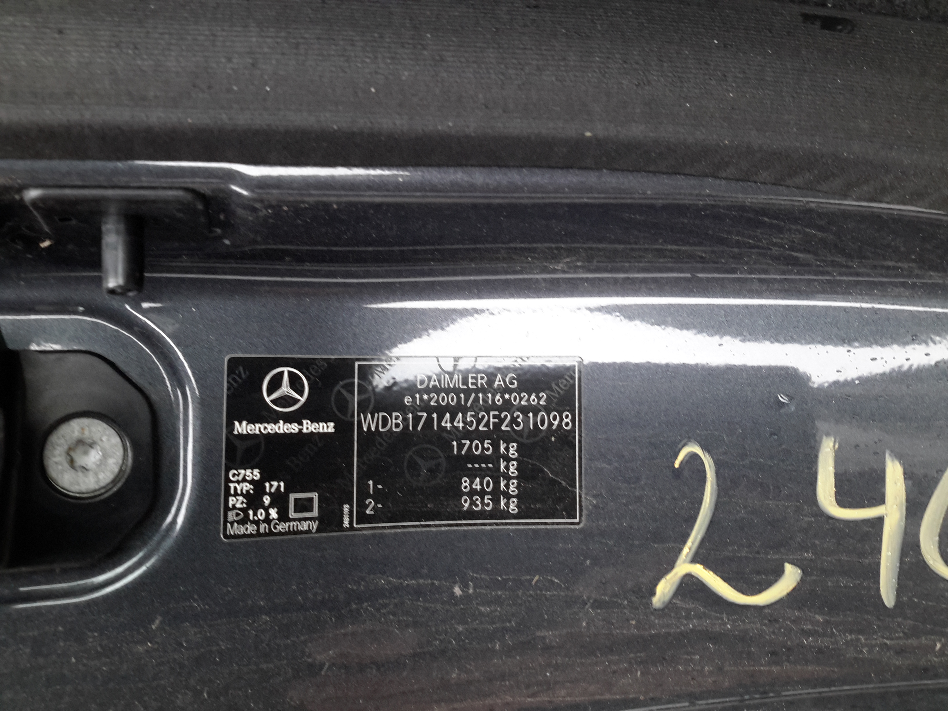 Used Mercedes Benz SLK-Class Windscreen washer nozzle A1710070099